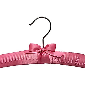 DBM IMPORTS 6 Pcs Smooth Satin Padded Hangers Pink 15" L for Dress Lingerie Bridal Cloth Hanging