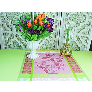 Garnier Thiebaut, Fraisier Rose (Strawberry Plant) Woven Kitchen / Tea Towel, 100 % Cotton