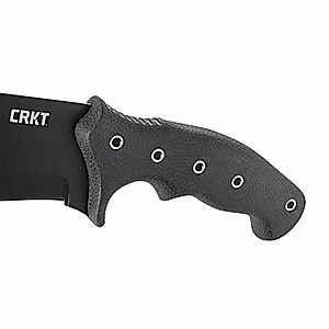 CRKT Chanceinhell Fixed Blade Machete: 12 Inch Black Powder Coated Carbon Steel Drop Point Blade with Nylon Sheath for Survival, Hunting, and Camping K910KKP