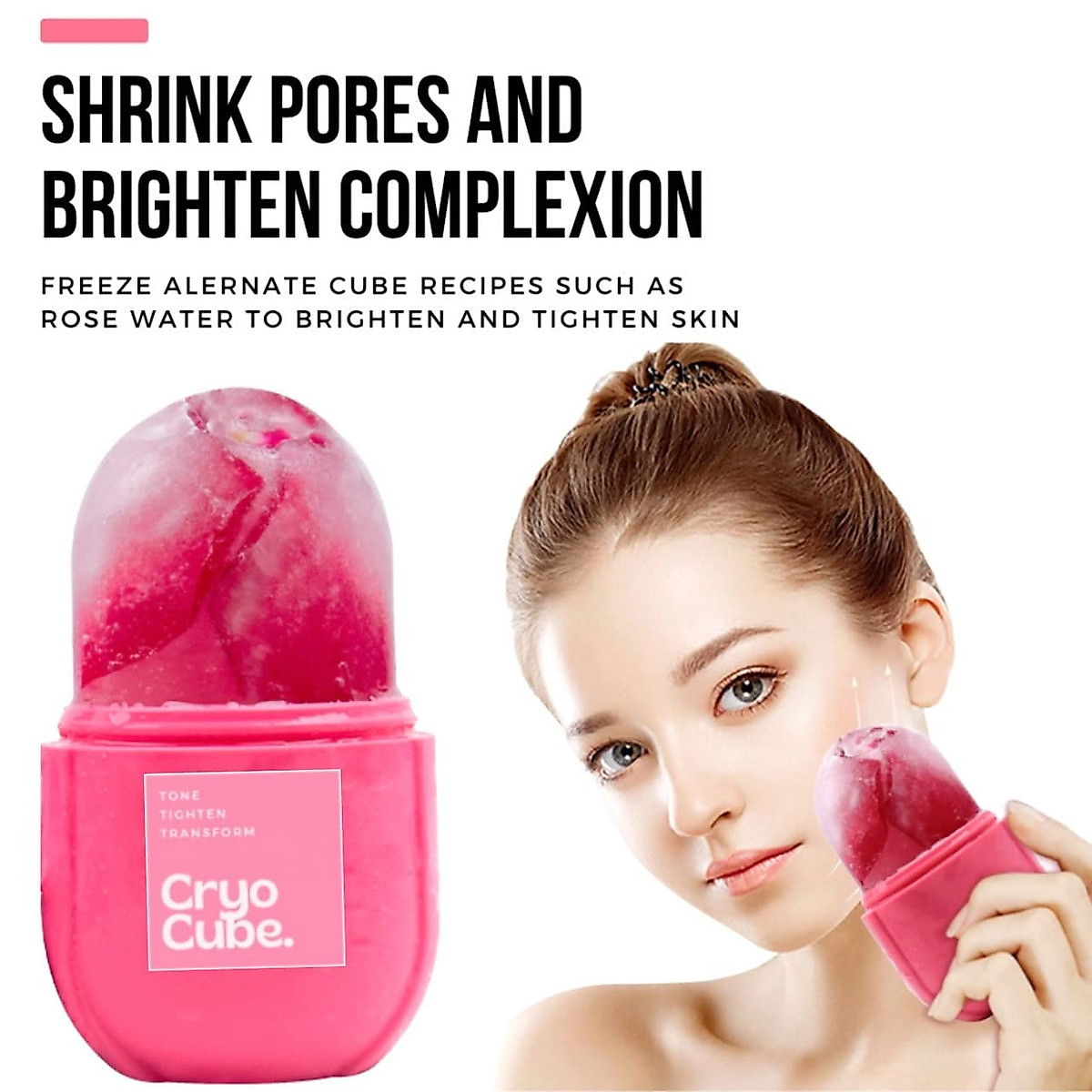 Cryo Cube Ice Roller for Face, Eyes and Neck Naturally tone and tighten skin, de-puff eye bags, add a healthy glow Cryotherapy for face and neck which helps enhance skin elasticity (Pack of 1)