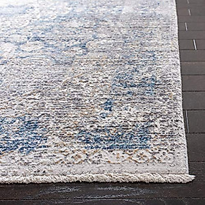 SAFAVIEH Dream Collection 2'6" x 4' Grey/Blue DRM410K Vintage Oriental Distressed Premium Viscose Accent Rug