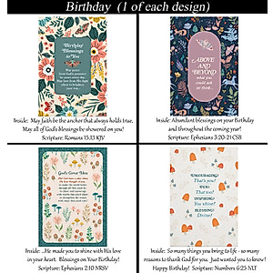 Birthday (No Repeated Cards) 32 Design Christian/Religious Greeting Card Assortment ~ Scripture in every card