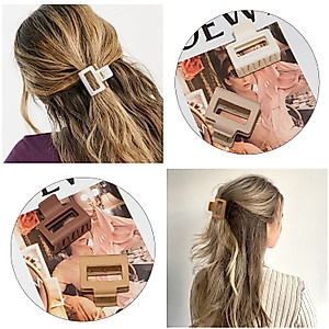 Medium Claw Hair Clips for Women Girls, 2" Matte Rectangle Small Hair Claw Clips for Thin/Medium Thick Hair, Hair Jaw Clips Nonslip Clips (Warm color)