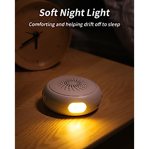 OLOWN Portable White Noise Machine for Baby, Sleep Sound Machine with 12 Soothing Nature Lullaby Sounds, Sleep Therapy Machine with Night Light, Timer and Child-Lock, USB Rechargeable