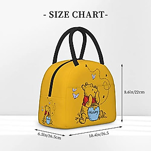 koiidisa Cute Cartoon Bear Lunch Box Large Capacity Insulated Lunch Bag for Women Picnic Lunch Bags