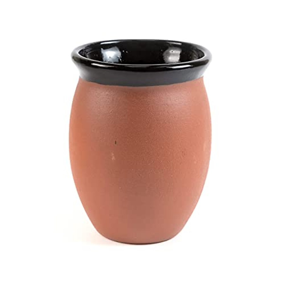 Handmade con Amor – Set of 2, 20 oz Artisan Handmade Authentic Mexican Clay Cantaritos, Glazed Rim and Interior, Black