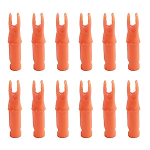 SOPOGER 50 Packs Archery Arrows Nocks - Arrow Inserts for Carbon Arrows .244/6.20mm Plastic Arrow Nocks for DIY Hunting Shooting (Orange)