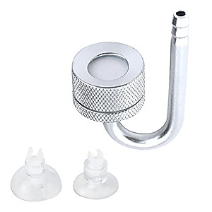 Crapyt Aquarium CO2 Atomizer Refiner Aluminum Alloy Carbon Dioxide Bubble Diffuser with Suction Cup Set of 1 Aquarium Accessories Silver Fish Tank Pond Replacement Fresh or Saltwater