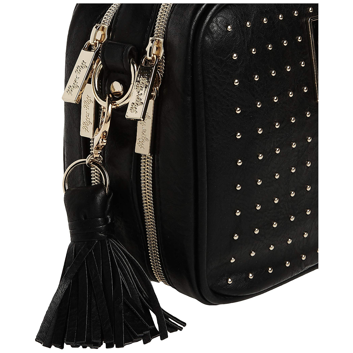 Chelsea + Cole for Itzy Ritzy Crossbody Diaper Bag - Includes 6 Pockets, Changing Pad & Tassel; Black with Sweetheart Print
