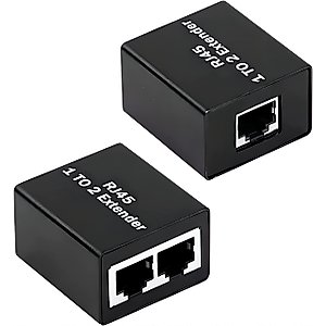 GELRHONR RJ45 Splitter Adapter,RJ45 Ethernet Splitter 1 to 2 Network Adapter(2 Devices Surf Internet Simultaneously) Works for Cat5e/Cat6/Cat8 Connector LAN Internet-1Pair Use