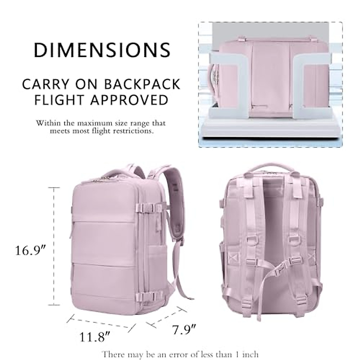 MOLNIA Large Travel Backpack for Women Men, Airline Approved Carry on Backpack 17.3" Laptop Backpack with USB Charging Port Casual Daypack for Work, Business, College(Purple)