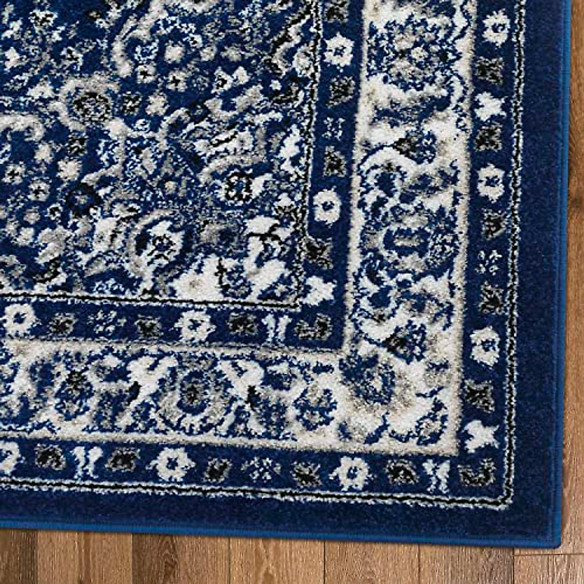 Antep Rugs Oriental 8x10 Traditional Medallion Indoor Area Rug Siesta (Navy Blue, 7'10" x 10')