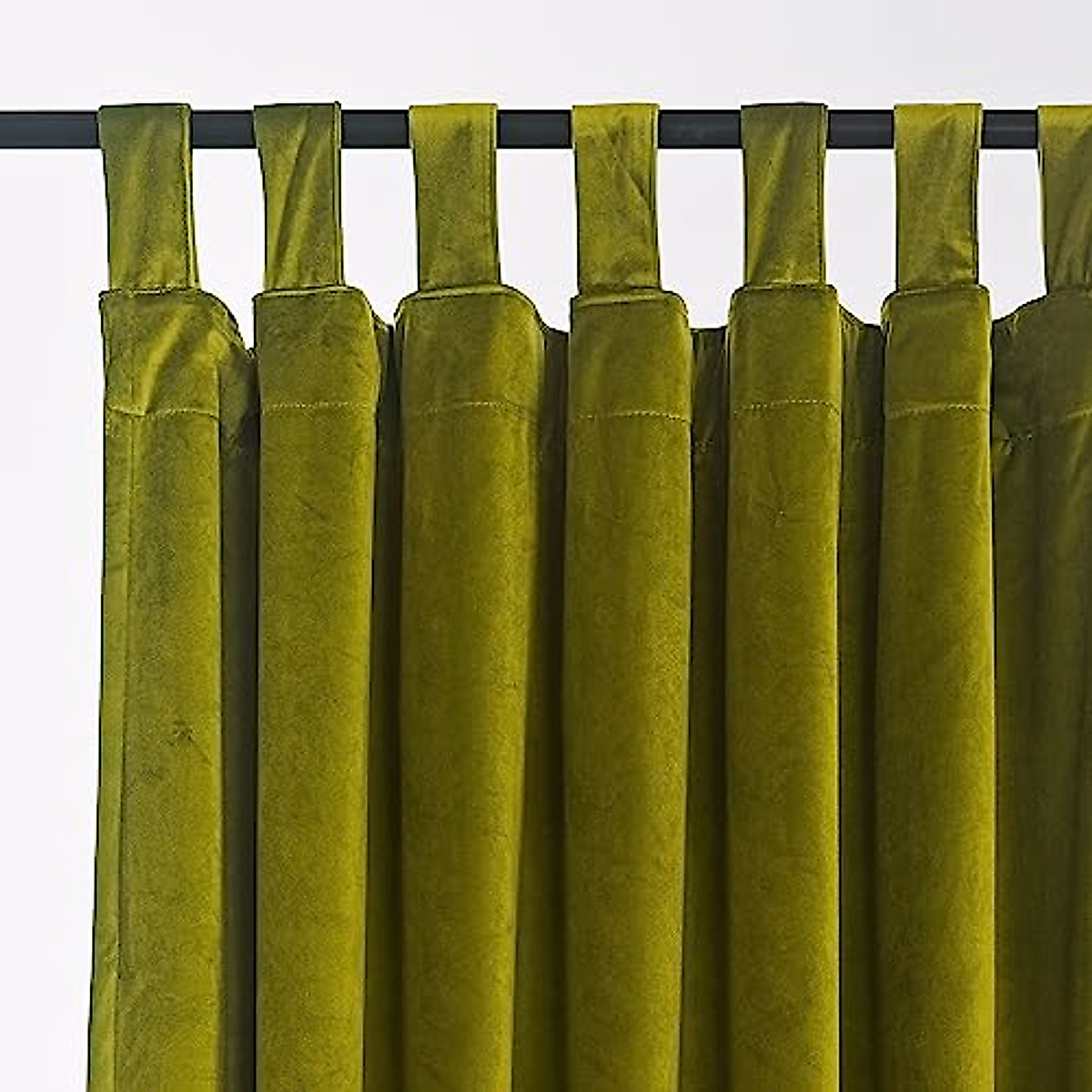 gisewood Lime Velvet Curtains for Living Room - 84 inches Length Velvet Curtain Panels Tap Top Window Drapes for Bedroom/Sliding Glass Door, W52 by L84 inches, 2 Panels