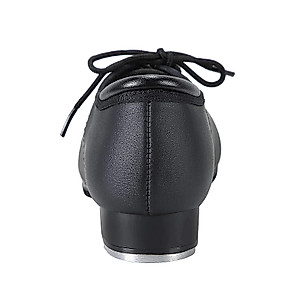 Linodes PU Leather Lace Up Tap Shoe Dance Shoes for Women and Men's Dance Shoes-Black-8M