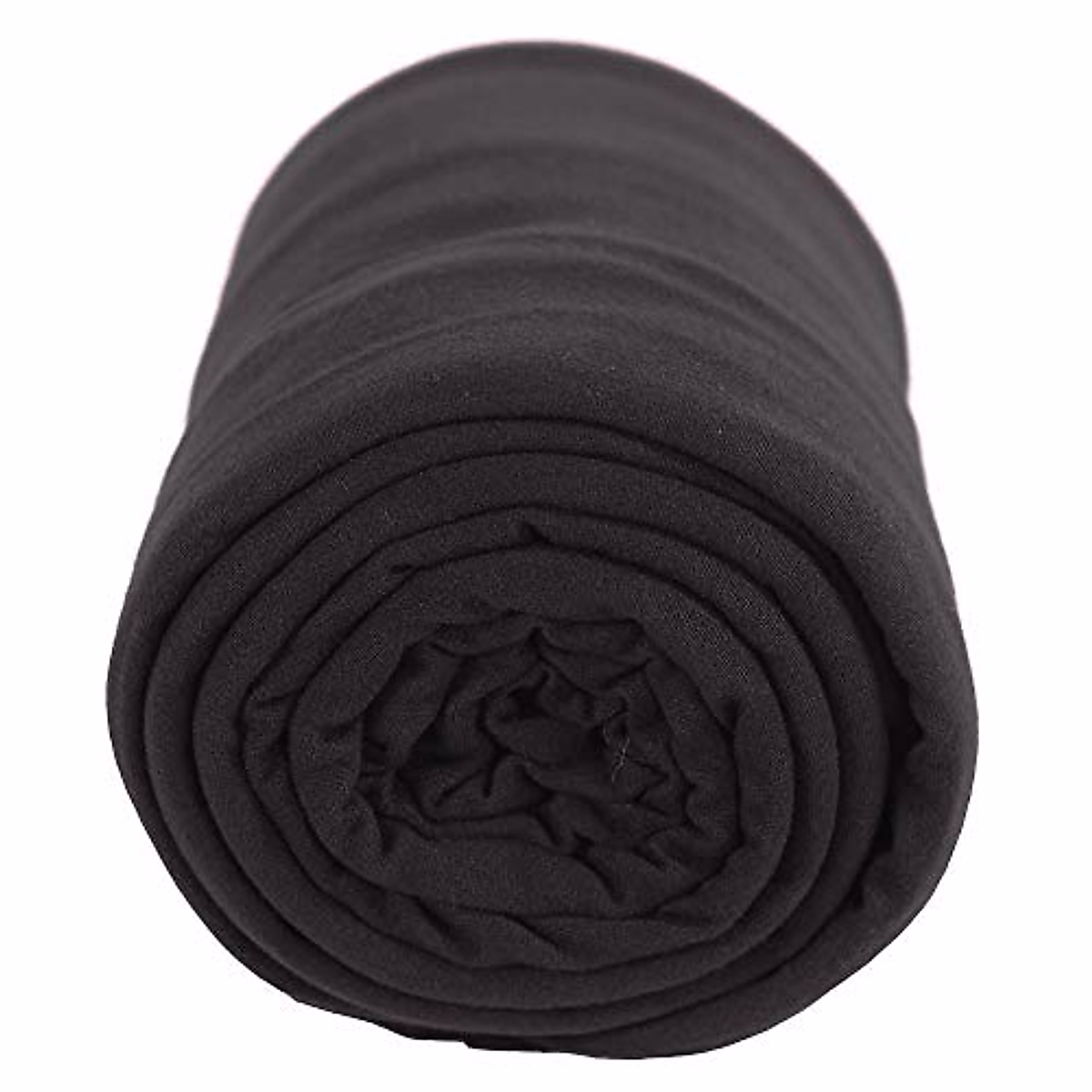 FabricLA DTY Double Brushed Knit Jersey 190 GSM - 58/60" Inches (150 CM) Wide - Soft Polyester Spandex Fabric - 2 Way Stretch Knit Fabric - Black, 1 Continuous Yard