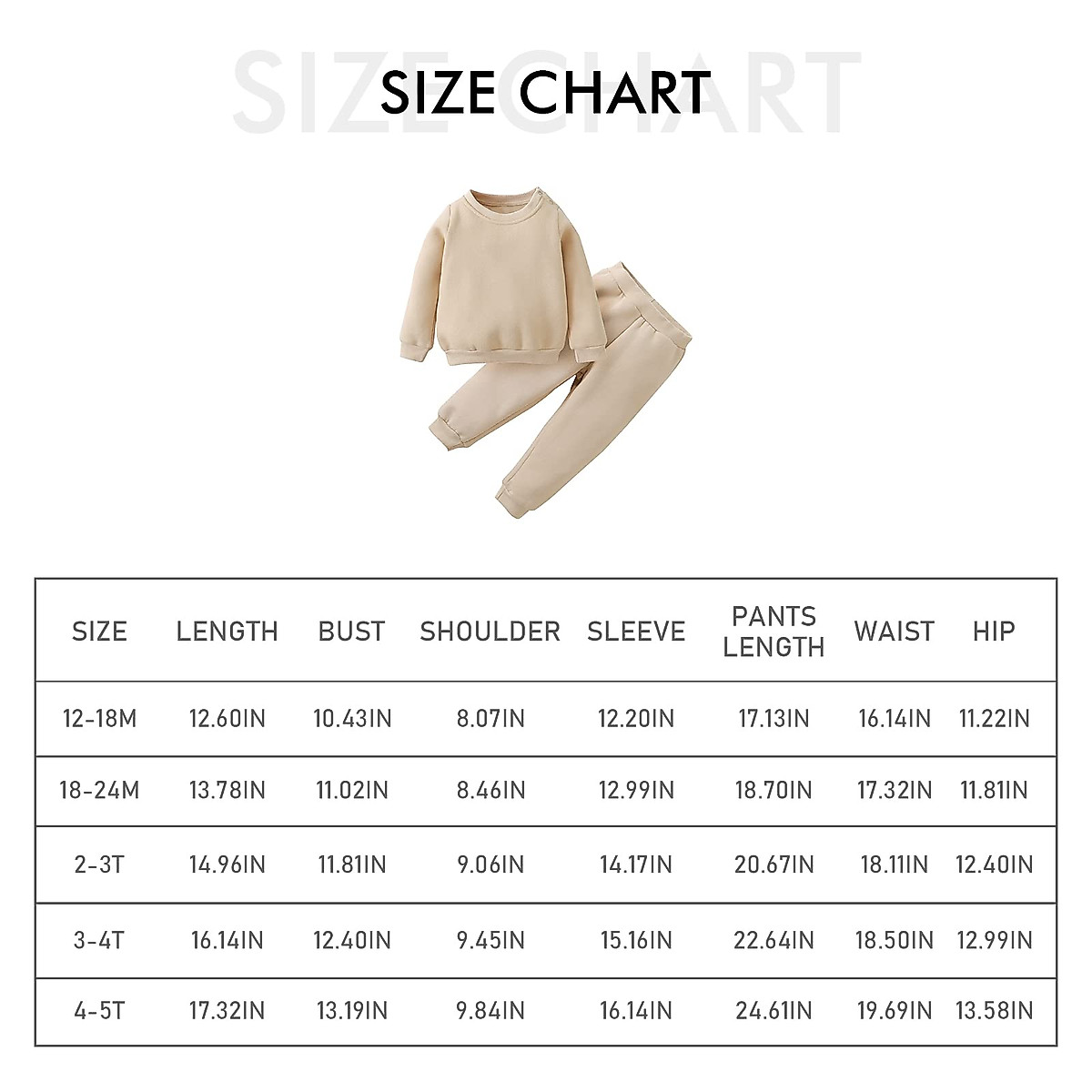 SOBOWO 5t Sweatsuits Toddler Boy Sweatshirt Baby Boys Winter Clothes Long Sleeve Pullover Sweatshirt Pants 2Pcs Kids Winter Outfits Set (Beige, 4-5T)