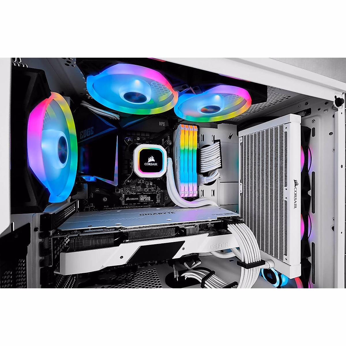 Corsair QL Series, Ql120 RGB, 120mm RGB LED Fan, Triple Pack with Lighting Node Core, Black, Compatible with Desktop