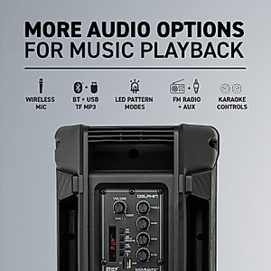 Dolphin KP-80 Loud Small Portable Bluetooth Speaker | Great for Kids & Adults, Karaokes, Parties, Outdoor/Indoor with Full Fire LED Light Show