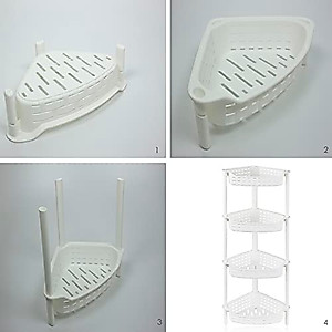 IYAR HOME 4 Tier Shower Caddy Organizer Shelf Corner Standing 12.80 x 9.06 x 25.39 Inches Shower Rack for Inside Shower & Kitchen Storage White