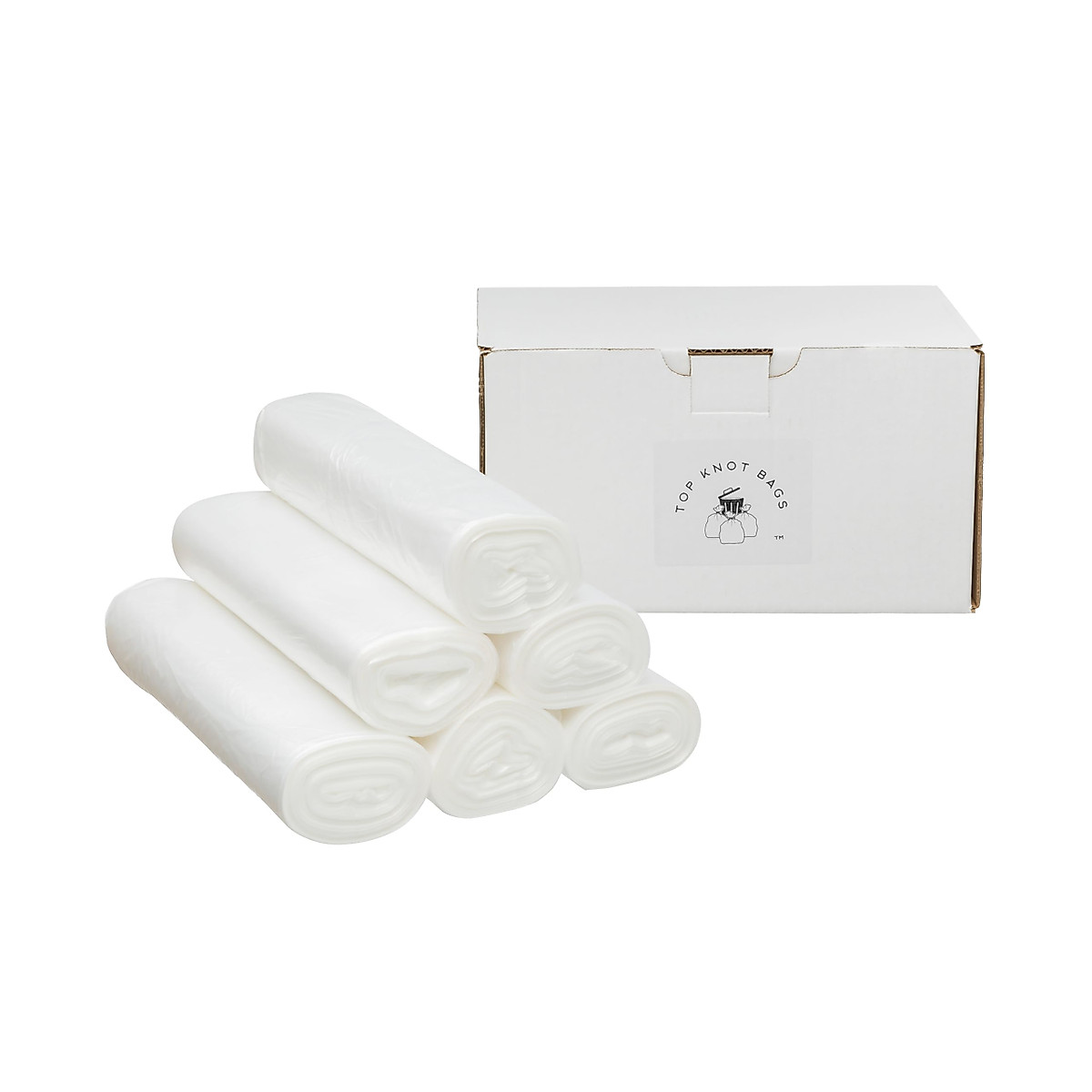 Top Knot Bags 45 Gallon Garbage Trash Bag 40X48" Clear 150 Count Can Liner Bulk 40 Gallon 41 Gallon 42 Gallon 44 Gallon Made in USA