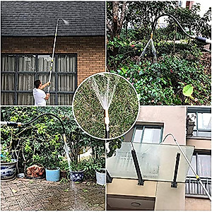 Buyplus Gutter Cleaning Wand - 12FT Telescoping Gutter Cleaners from The Ground, Gutter Cleaning Tools for Garden Hose Attachment, 20 Feet High Reach Gutter Cleaning Pole Kit