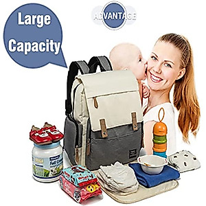Cinkerr Diaper Bag Backpack for Mom, Large Backpack for Baby Boys/Girls, Portable Travel Mommy Bag with 3 Insulated Pockets, Baby Shower Gifts, Baby Registry Search Essentials for New Dads/Moms