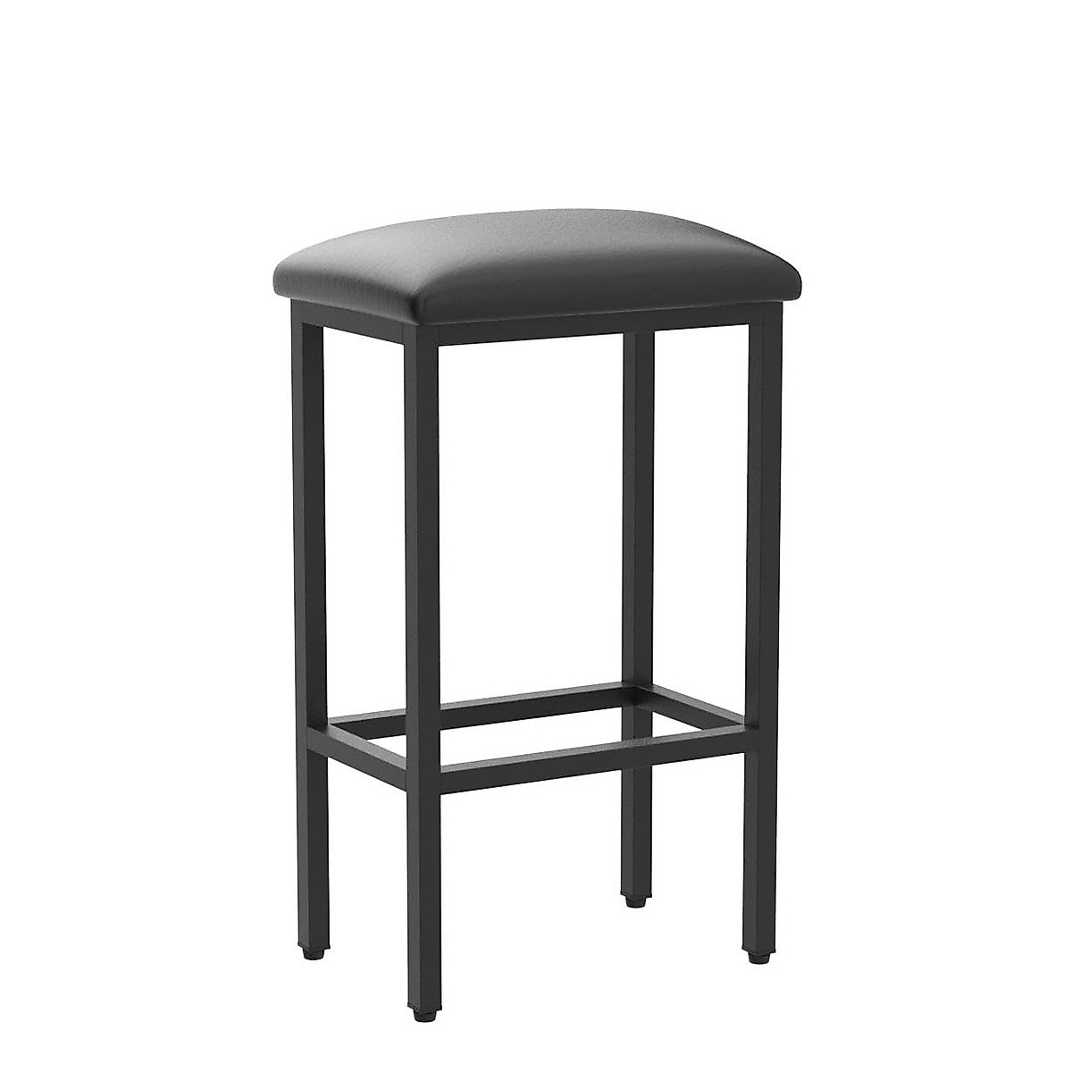 MAHANCRIS Bar Stools, Set of 2 PU Upholstered Breakfast Stools, 2-Piece Bar Chairs, 26.8-Inch Height, Rectangular Industrial Bar Stools, for Dining Room, Kitchen, Counter Bar, Black BAHB01R01