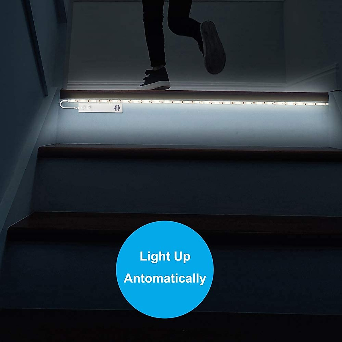Motion Sensor LED Light Strip Battery Powered Closet Lights Stick On Under Cabinet