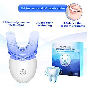 Agoal Teeth Whitening, Teeth Whitening Kit with LED Light, Non-Sensitive Teeth Whitener Pen with Tooth Whitening Gel and Soft Mouth Tray