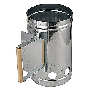 11" H X 7" D Grill Barbecue BBQ Galvanized Steel Metal Charcoal Chimney Starter for Grilling Outdoor Cooking/Camping Accessories