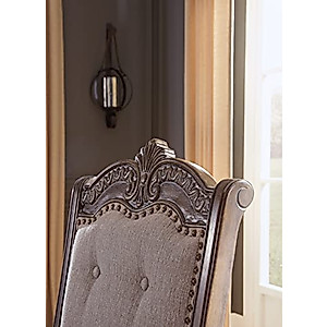 Signature Design by Ashley Charmond Antique 19" Upholstered Dining Chair, 2 Count, Brown