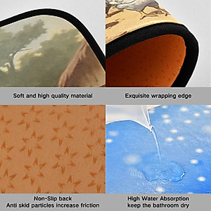 Kigai Farmhouse Chicken Coop Kitchen Rugs Waterproof Non Slip Kitchen Carpet Kitchen Floor Set for Sinks Offices Kitchens Cafes-2PCS