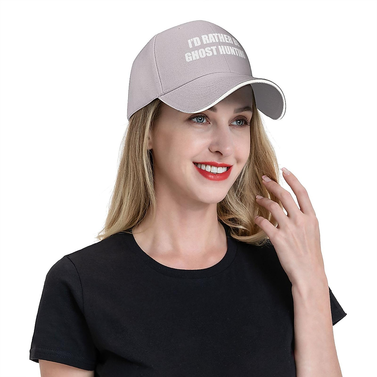 I'd Rather Be Ghost Hunting Funny Hats Adjustable Trucker Baseball Cap Sports Women Men Gray