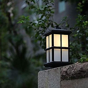 HNTHY Simple Chinese Style Column Head Lamp LED Doorpost Garden Lamp Waterproof Super Bright Villa Fence Home Door Lamp