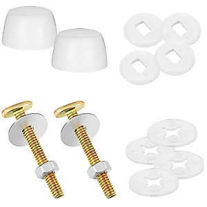 11 Pieces Toilet Wax Ring Kit Include Closet Bolts, Bolt Caps, Thick Flange and Retainer Washers, Fits 3 Inch and 4 Inch Waste Lines for Toilet Gas Odor and Watertight Sealing Supplies