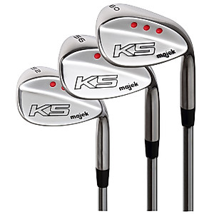 Majek Golf Men's Complete Wedge Set: 52° Gap Wedge (GW), 56° Sand Wedge (SW), 60° Lob Wedge (LW) Right Handed Regular Flex Steel Shaft