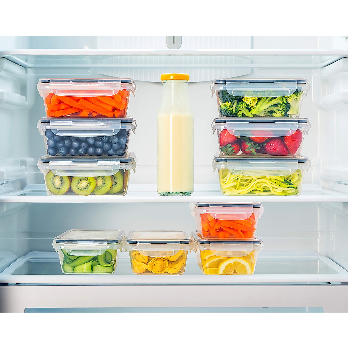 fullstar 20 PCS Plastic Food Storage Containers with Lids (10 Containers & 10 Lids), Leakproof BPA-Free Containers for Kitchen Organization, Meal Prep, Reusable Lunch Container