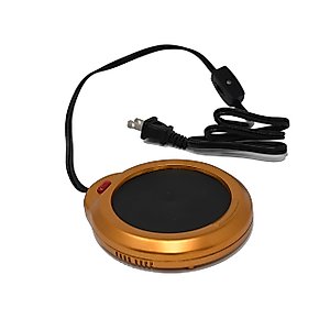 Home-X - Mug Warmer, Multipurpose Heating Pad for Desktop Heated Coffee & Tea or Candle & Wax Warmer, Copper Finish
