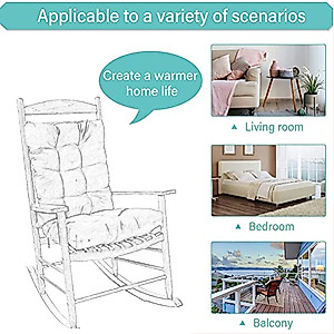 Non-Slip Rocking Cushions for Living, Office, Dining Room or Nursery Use, with Ties Soft Thicken Seat Pads Cushion Pillow for Indoor, Home 2 Piece Set,17"x17" and Seat Back 21"x17"