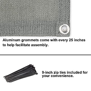 2'6" x 15' Grey Fence Screen Balcony Privacy Screen Shade Netting Mesh Cloth with Grommets for Apartment, Patio, Backyard, Porch, Railing - Customized Size