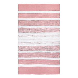 Lush Ambience Indoor Area Rug- Hand Woven, Environment Friendly, Machine Washable- Recycled Cotton Area Rugs 4x6 ft for Living Room, Dining Room, Kitchen, Bedroom, Porch - Avika Blush Pink