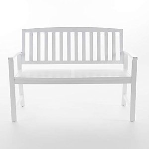 Christopher Knight Home Loja Outdoor Acacia Wood Bench, Pu White
