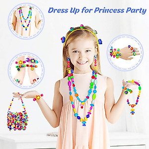 VERTOY Girls Toys Pop Beads Jewelry Making Kit for Toddlers - Arts and Crafts Kit for Girls Age 3 4 5 6 7 8 Year Old, Necklace Bracelet and Ring Creativity Snap Set, Best Children Birthday Gift