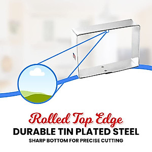 Foose Cookie Cutters Rectangle Cookie Cutter 3.5 in by 2.5 in, Tin Plate Steel, Handmade in USA