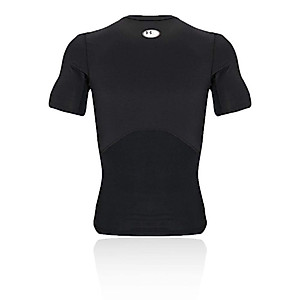Under Armour Men's Armour HeatGear Compression Short-Sleeve T-Shirt , Black (001)/White, Large