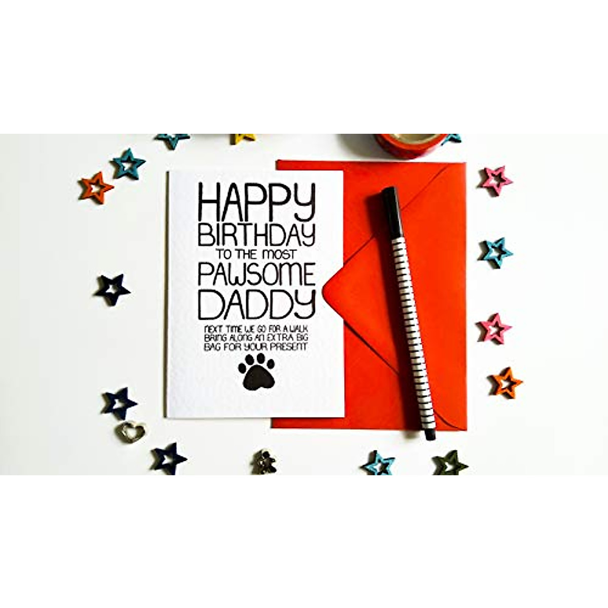 Funny Happy Birthday to the Most Pawsome Daddy Birthday Card From The Dog, Furbaby