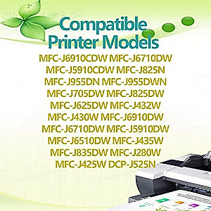 LC17 LC77 LC79 LC450 LC1280 LC75 LC71 Compatible Ink Cartridge Replacement for Brother MFC-J6910CDW MFC-J6710DW MFC-J5910CDW MFC-625DW MFC-J825DW Printer Set*1