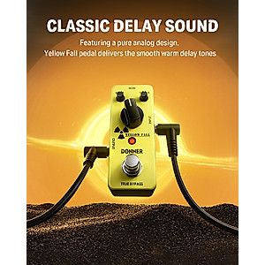 Donner Guitar Delay Pedal for Pedal Boards, Electric Guitar, Yellow Fall Analog Delay Guitar Effect Pedal Vintage Delay True Bypass