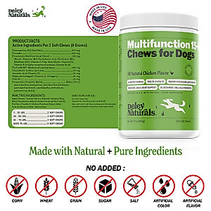 Deley Naturals Dog Multivitamins Chewable - 15 in 1 Dog Vitamins and Supplements for Immune System, Skin, Joint Support & Digestion - Dog Multivitamin for All Ages - Dog Vitamins Made in The USA