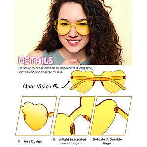 Photect 12 Pair Heart Sunglasses Colorful Heart Glasses Heart Sunglasses Party Favor(Basic Colors)